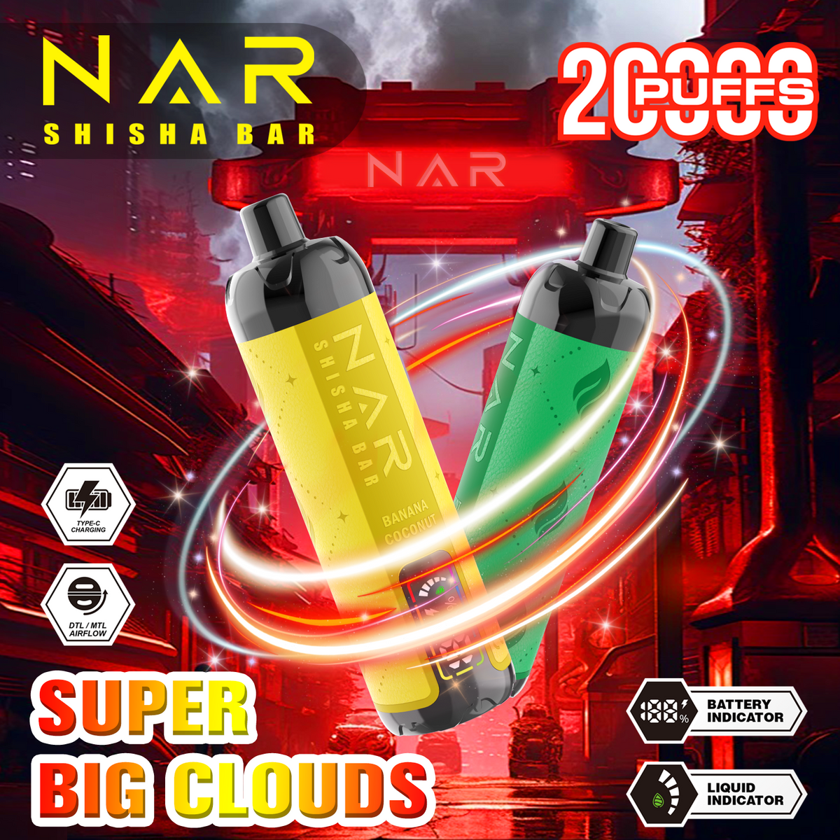 NAR Shisha Bar - 20K Puffs - Disposable Vapes – Best Vape Deals